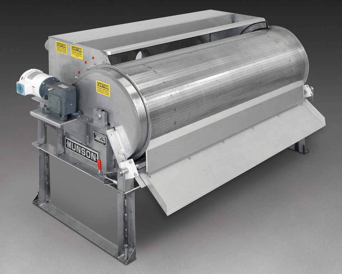 Rotating Drum Screen Separates Solids from Waste Streams without Clogging
